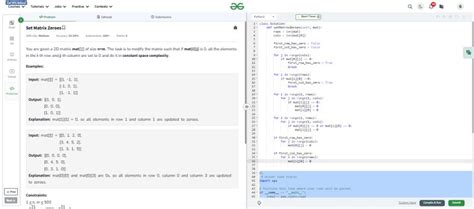 Greeshma Guntupalli On Linkedin Codingchallenge Gfg160 Matrixmanipulation Spaceoptimization