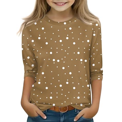 Ccrftgi Teen Girls Age 12 Tops Basic 34 Sleeve Tween Girls Tops Crew