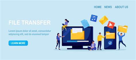 파일 전송 컴퓨터 화면에 폴더가 있는 전화 전송된 문서 파일 복사 데이터 교환 백업 스토리지에 문서 저장 장치 간 디지털 데이터 마이그레이션 파일을 공유하는 사람들 경영자에