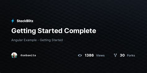 Getting Started Complete StackBlitz