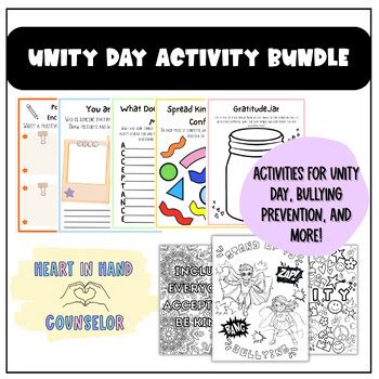 Unity Day Activity Bundle Kindness Week Bullying Prevention Sel