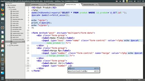 Tutorial Membuat Toko Online Php Mysqli 8 Ubah Produk Youtube