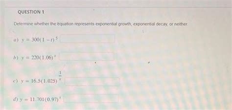 Solved Determine Whether The Equation Represents Exponential Chegg
