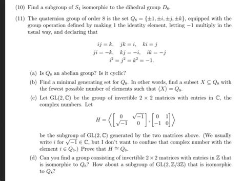 Solved 10 Find A Subgroup Of S Isomorphic To The Dihedral