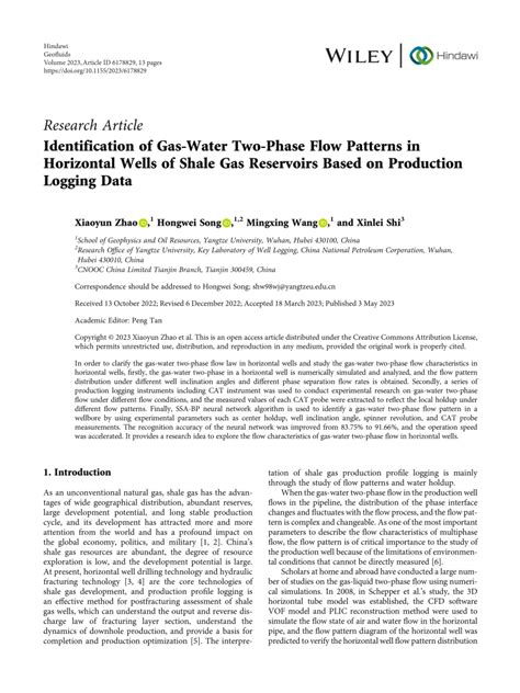 PDF Identification Of Gas Water Two Phase Flow Patterns In Horizontal Wells Of Shale Gas