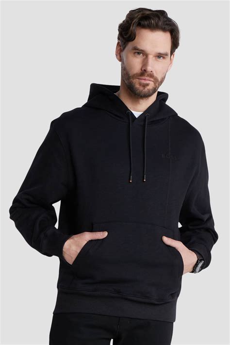 Мужское черное худи BOSS 50511043;001 — Ultrashop