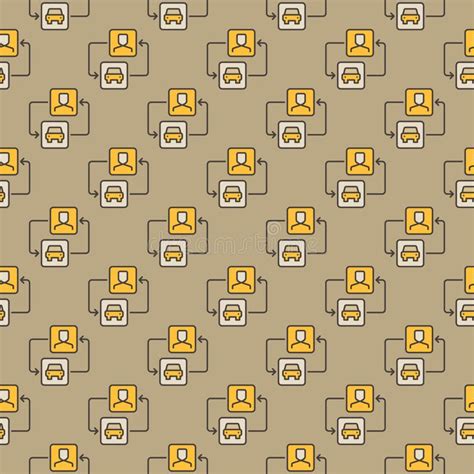 Carsharing Vector Man And Car With Arrows Colored Seamless Pattern Stock Vector Illustration