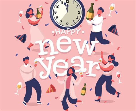 Celebrating New Year With Friends Vector Art And Graphics