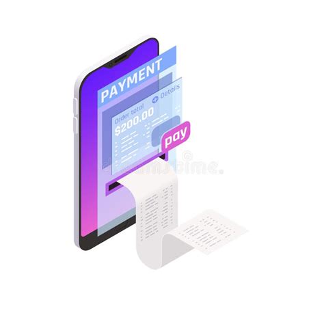 Smartphone Payment Receipt Composition Stock Vector Illustration Of