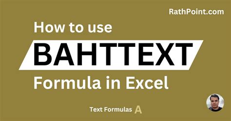 how to use bahttext formula in excel