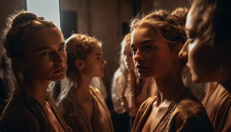 Premium Ai Image Smiling Young Women Enjoy Fun Nightclub Party Generated By Ai