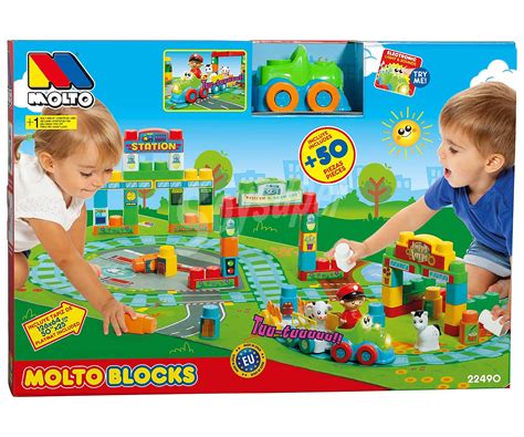MOLTÓ Blocks Tren eléctrico con tapiz, Blocks molto.