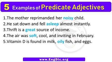 Predicate Adjective Examples