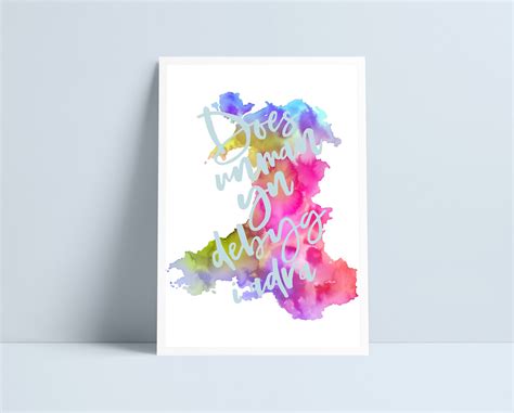 Does Unman Yn Debyg I Adra Print By Niki Pilkington Welsh Map Wales