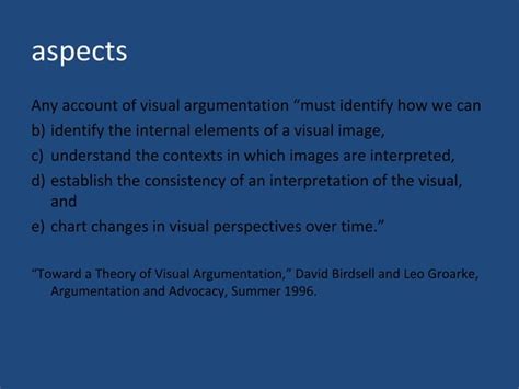 Visual Argumentation Ppt