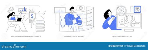 quantum computing abstract concept vector illustrations