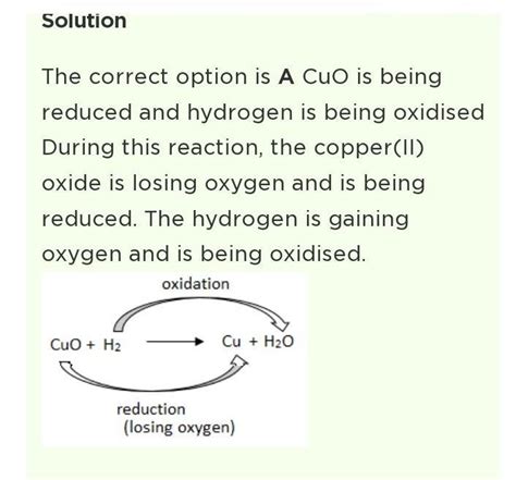 Choose A True And False Statement For The Reaction Cuh2 →cuh20i