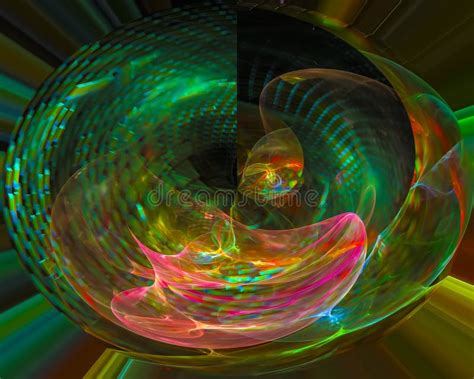 Fractal Digital Style Fantasy Textured Decoration Flow Poster Fantasy Imagination Stock