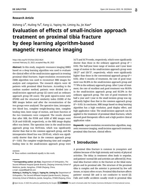 Pdf Evaluation Of Effects Of Small Incision Approach Treatment On