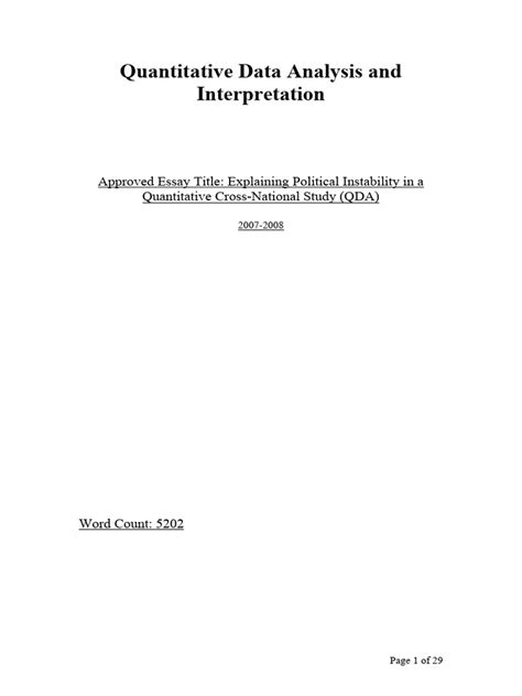 Final Essay Data Analysis Example 2 Pdf Failed State Regression Analysis