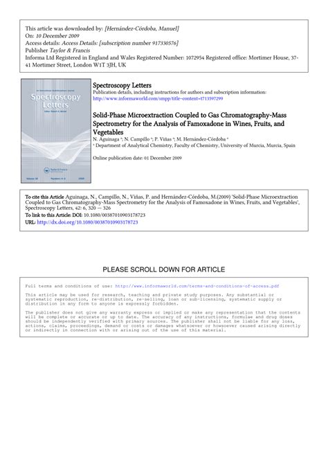 Pdf Solid Phase Microextraction Coupled To Gas Chromatography Mass