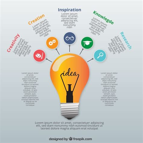 전구를 가진 교육 Infographic 무료 벡터