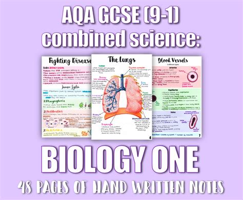 Aqa Gcse 9 1 Combined Science Revision Notes Biology One Etsy Uk