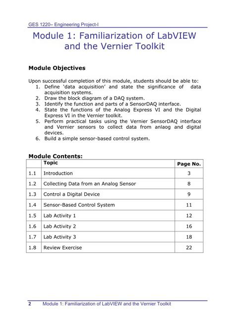 Pdf Engineering Project I Module 1 Familiarization Of Labview