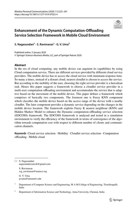 Pdf Enhancement Of The Dynamic Computation Offloading Service