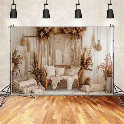 Boho Photography Backdrop Neutral Tan Living Room Backdrop Gq2 27
