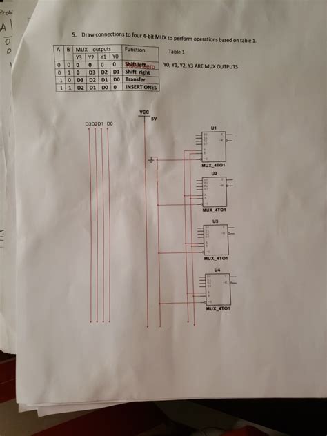 Solved Draw Connections To Four Bit MUX To Perform Chegg Com