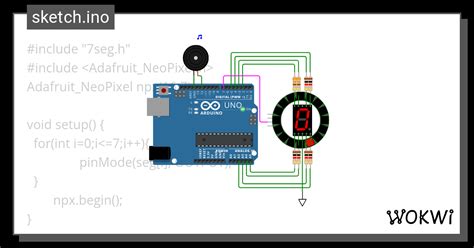 7seg예제2 Wokwi Esp32 Stm32 Arduino Simulator