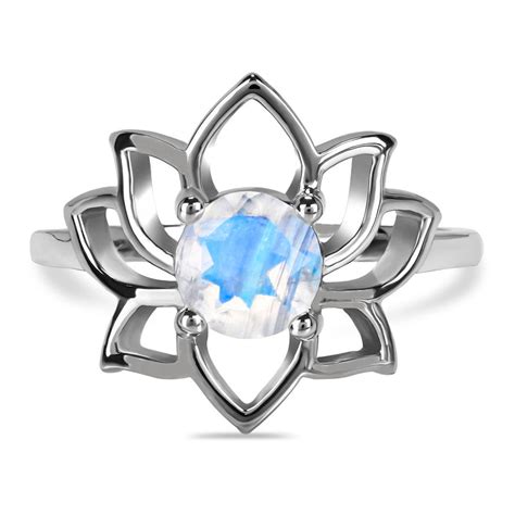 Moonstone Silver Floret Ring The Elephant Shop