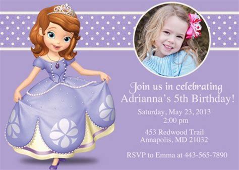 Sofia The First Invitations Templates