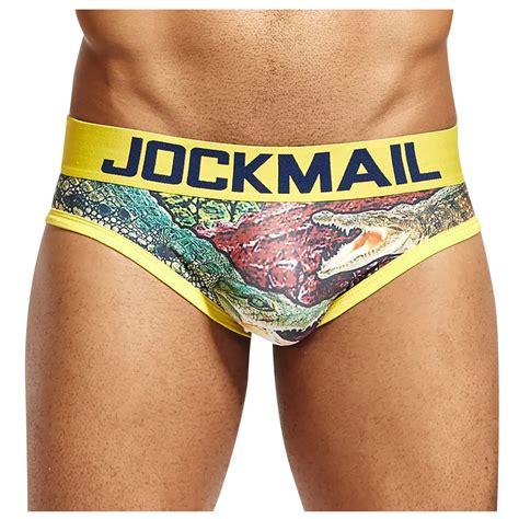 Jockmail Sexy Men Underwear Solid Ice Silk Mens Briefs Panties Hombre