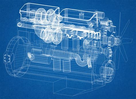 Engine Design Architect Blueprint Stock Image Image Of Energy Mechanic