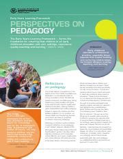 Perspectives On Pedagogy Early Years Learning Framework Pdf Early