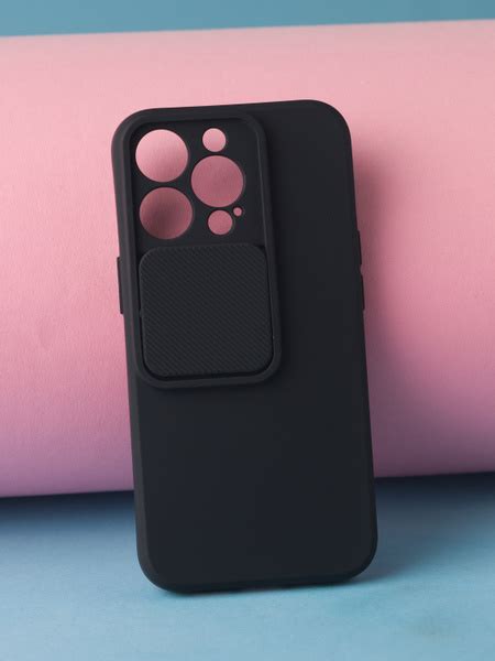 Чехол Soft Touch софт тач силикон со шторкой для камеры на Apple Iphone 13 Pro черный не