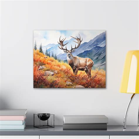 Caribou Watercolor Printed On Canvas Wall Art T For Nature Lovers