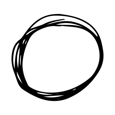Hand Drawn Scribble Circle Black Doodle Round Circular Design Element