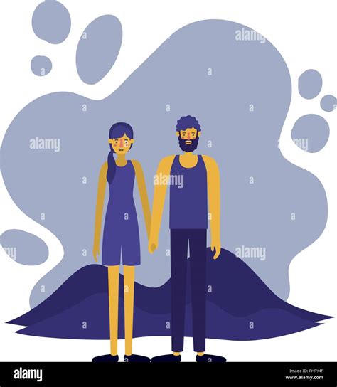 Couple In The Terrain Characters Stock Vector Image And Art Alamy