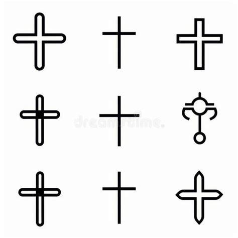 Cross Icon Christianity Religion Symbol Christian Sign Cross Shape