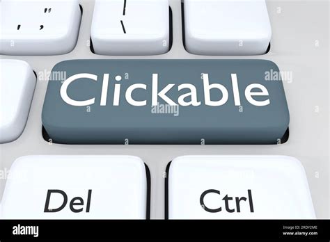 3d illustration of pc keyboard with the script clickable on a key stock