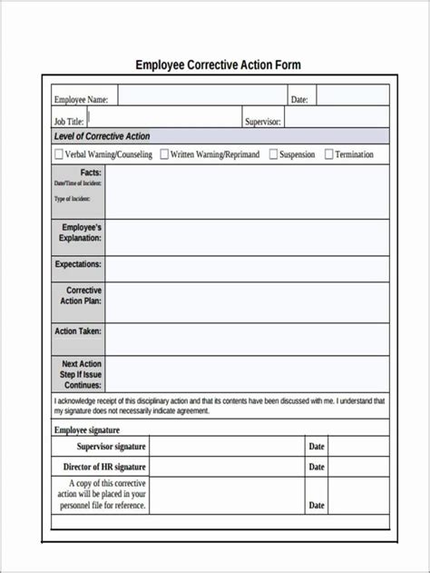Example Of Corrective Action Plan Template Templateral