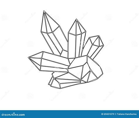 Crystal Outline Vector Stock Illustration Illustration Of Crystal