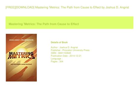 Ppt [free][download] Mastering Metrics The Path From Cause To Effect By Joshua Powerpoint