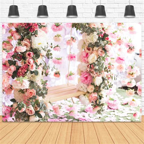 Spring Romantic Pink Rosaceae Flower Vine Tangled Swing Backdrop M2 24