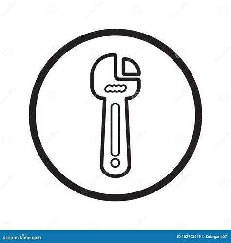 Linear Wrench Repair Icon Vector Iconic Design Stock Vector