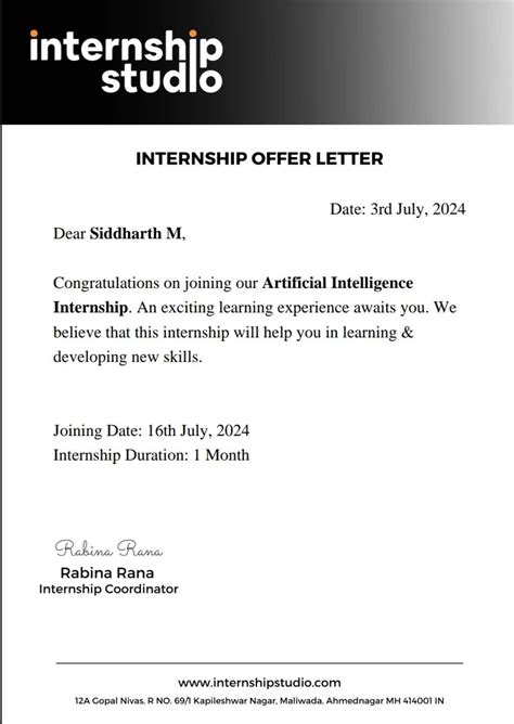 Internship Careergrowth Newbeginnings Siddharth M