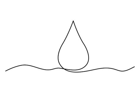 Premium Vector A Drawing Of A Water Drop With A Line Drawn On It